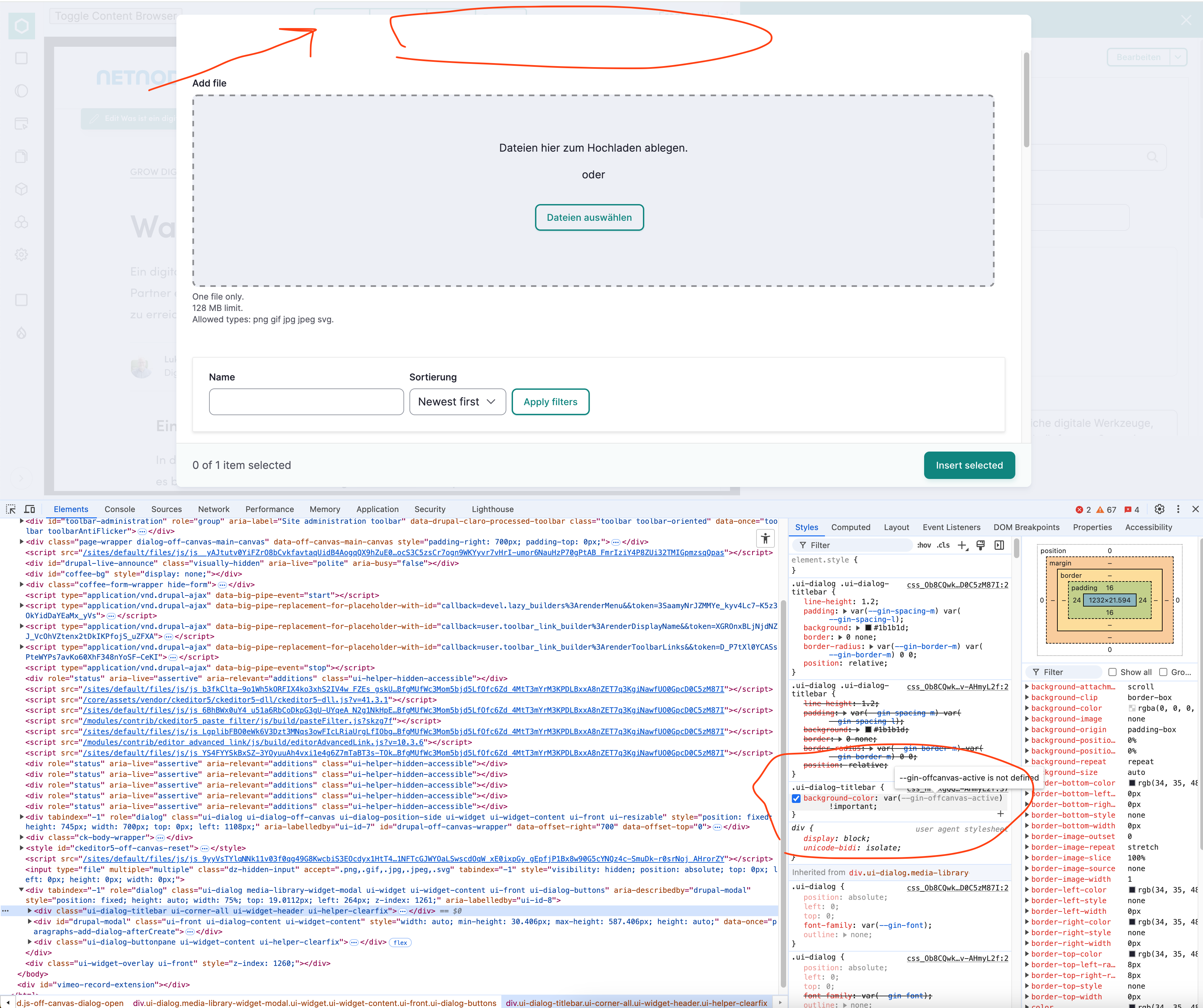var(--gin-offcanvas-active) not defined causes white background in ui-dialog-titlebar [#3479839 ...